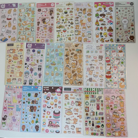 Daiso | Office | Daiso Assorted Sticker Sheets X 9 | Poshmark